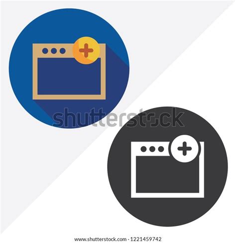 Window Add Flat Vector Icon Illustration Stock Vector Royalty Free