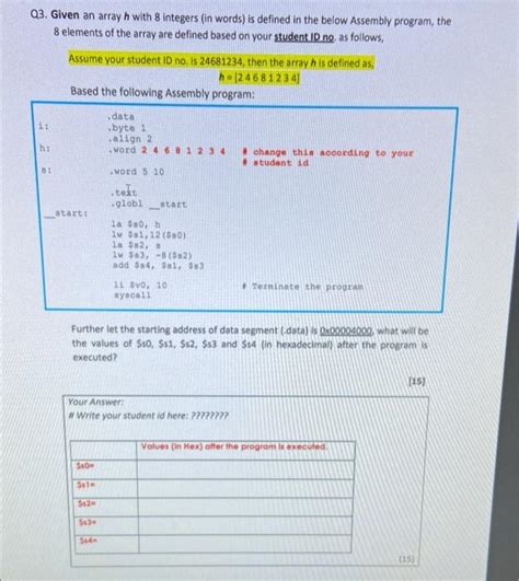 Solved Q3 Given An Array H With 8 Integers In Words Is