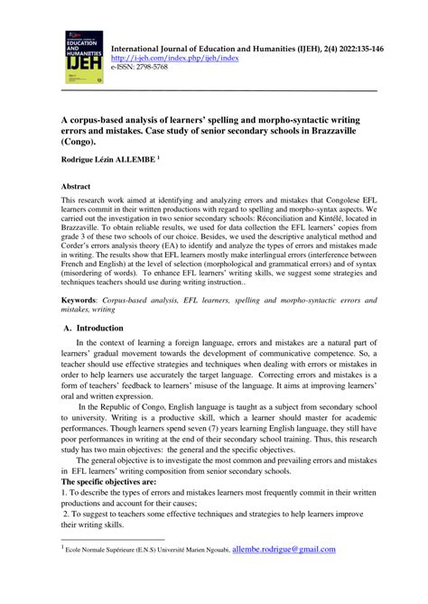 pdf a corpus based analysis of learners spelling and morpho