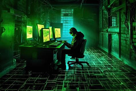 Premium Ai Image Hackers Often Work In Lowlight Rooms To Cover Their