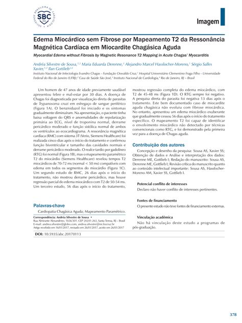 Pdf Myocardial Edema Without Fibrosis By Magnetic Resonance T2