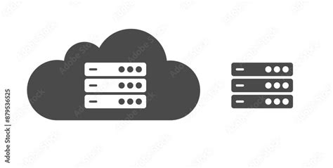 Server Cloud Computing Icon Vector Graphic Illustration Internet Network Data Hardware