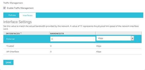 Set Outgoing Interface Bandwidth