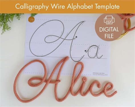 Printable Letter Template For Wire Art Cursive Alphabet Template Uppercase And Lowercase