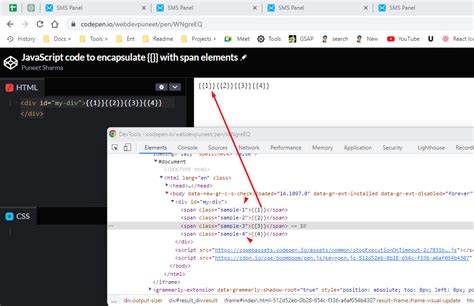 Javascript Code To Encapsulate With Span Elements Javascript