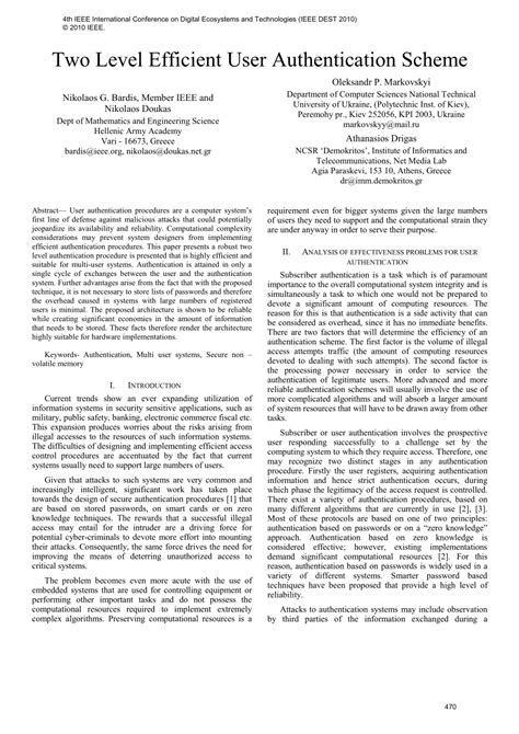 pdf two level efficient user authentication scheme