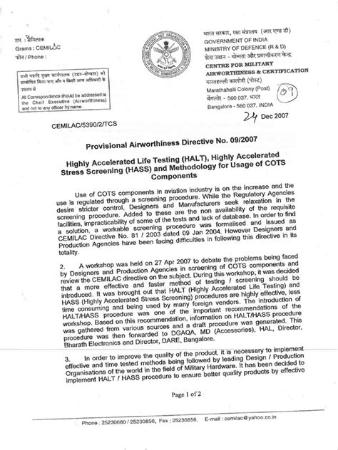 Cemilac Directive On Usage Of Cots Items Pdf