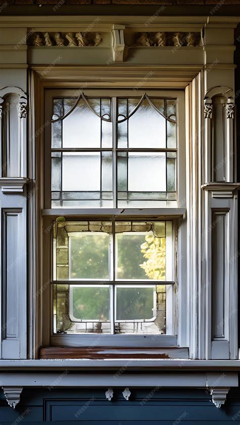 Photo Of A Victorian House Window With Decorative Trim And Molding