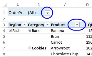 Hide Arrows In Pivot Table Headings Excel Pivot Tables Images
