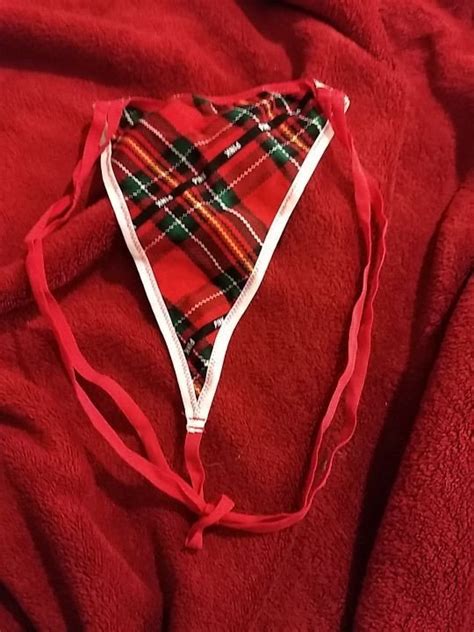 Mandees Pussy Scented Plaid Pink Christmas Thong Brotherbear99 Mandees Pussy Scented Plaid Pink Christmas Thong Brotherbear99