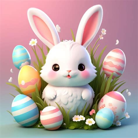 Premium Photo 3d Psd Studio Portrait Of Easter Kawaii