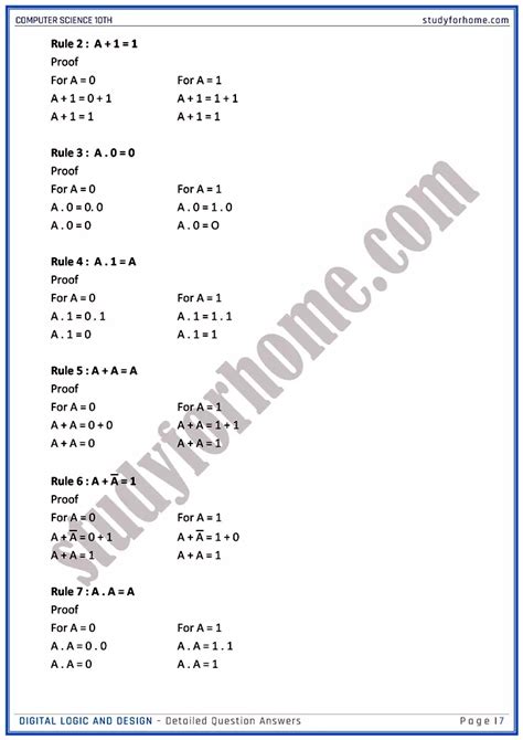 Digital Logic And Design Question Answers Computer Science Class 10th