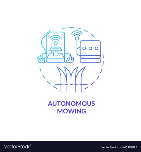 Autonomous Mowing Blue Gradient Concept Icon Vector Image