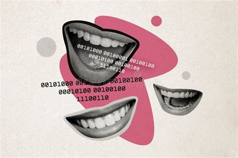 Composite Trend Artwork Sketch Image Photo Collage Of Mouth Lips Gossip Talk Speech Fragment