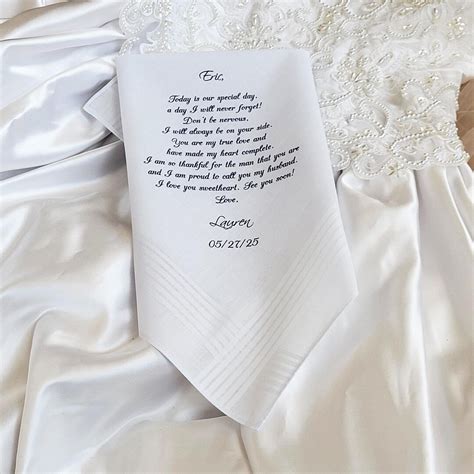 Groom Wedding Handkerchief From The Bride Wedding Hankerchief Printed