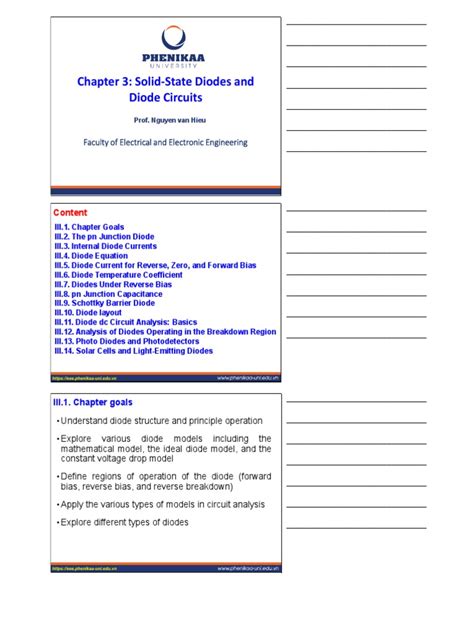 Chapter 3 - Solid-State Diodes and Diode Circuits - Handouts | PDF | P–N Junction | Diode