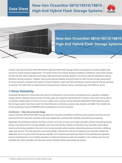 Huawei New Gen Oceanstor 6810 18510 18810 High End Hybrid Flash Storage