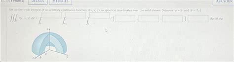 Solved Set Up The Triple Integral Of An Arbitrary Continuous