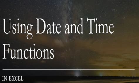 online course using date and time functions in excel from coursera