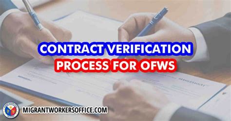 Contract Verification For Overseas Filipino Workers Migrant Workers Office