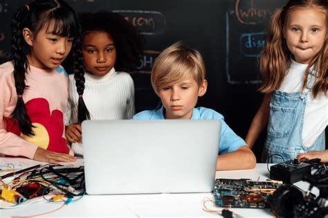 Premium Photo Student Learn About Coding Robotics Car In Stem Class With Attention Erudition