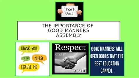 Good Manners Assembly Teaching Resources
