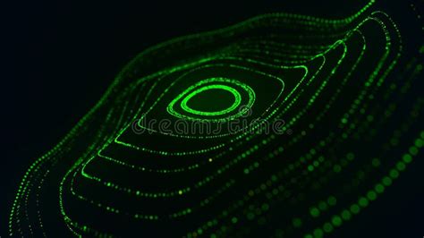 Abstract Background With Dynamic Wave Circular Wave Of Dots Musical