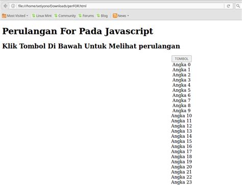 Mengenal Perulangan For Pada Javascript ~ Setiyonos Blog