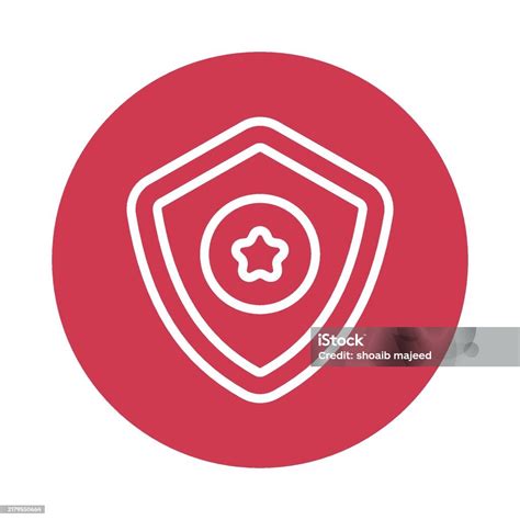 방패 벡터 윤곽선 원 디자인 아이콘입니다 흰색 배경에 수상 기호 Eps 10 파일 건축물에 대한 스톡 벡터 아트 및 기타 이미지 건축물 네트워크 보안 데이터 Istock