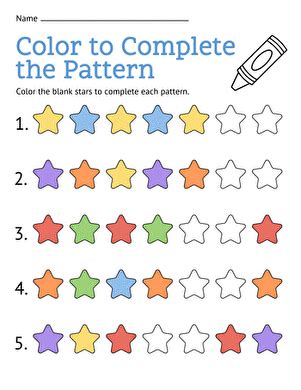 Color Pattern Worksheets
