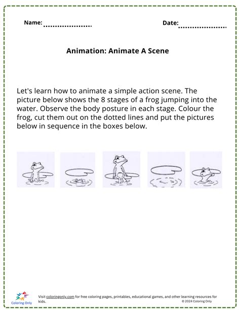 Animation Animate A Scene Free Printable Worksheet
