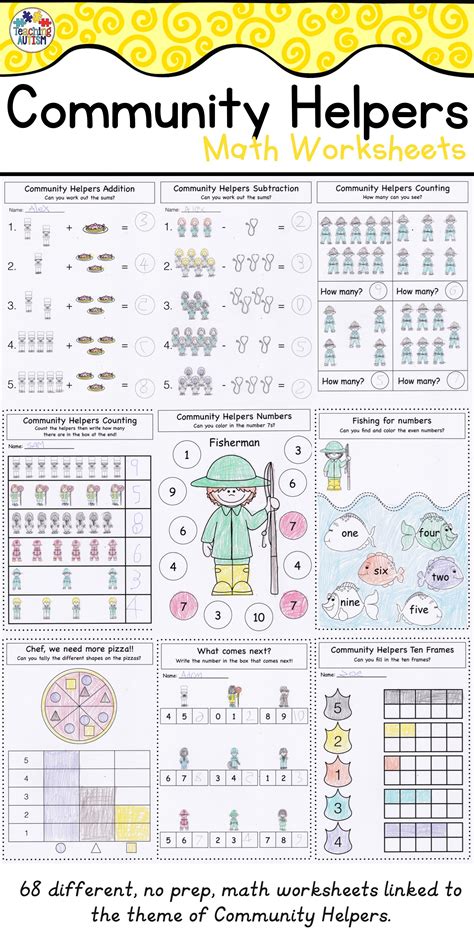 Community Helpers Math Worksheets No Prep Community Helpers Math