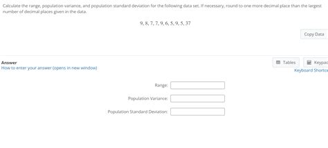 Calculate The Range Population Variance And