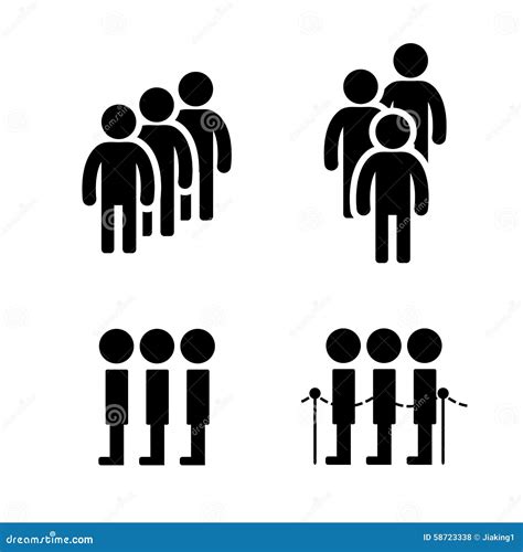 Queue Symbol In Flat Style Stock Vector Illustration Of Icon 58723338