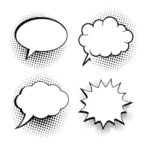 Premium Vector Variation Empty Comic Speech Bubbles