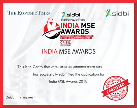 Awards And Certificate Sat India