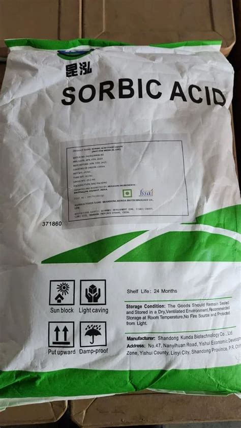 Form Powder Sorbic Acid Chemical Packaging Size 5 Kg At ₹ 370kg In