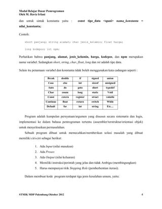 Modul Dasar Pemrograman PDF