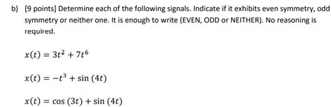 Solved Points Determine The Signal Types Of The Chegg Com