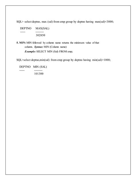 database management lab sql queries docx