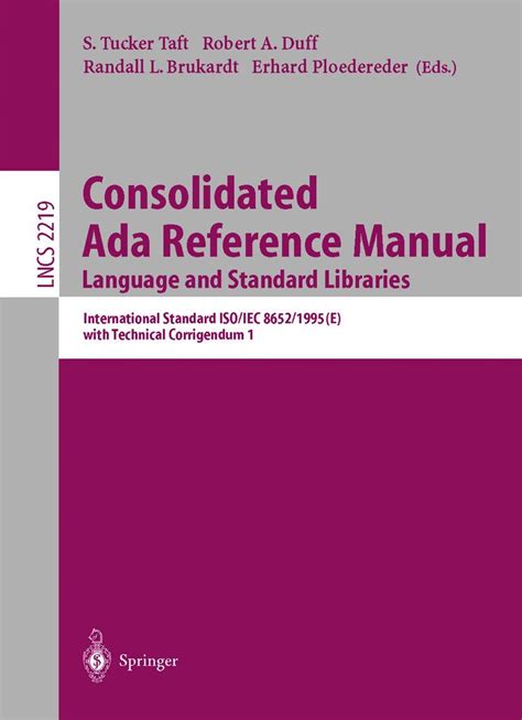 Consolidated Ada Reference Manual Language And Standard Libraries
