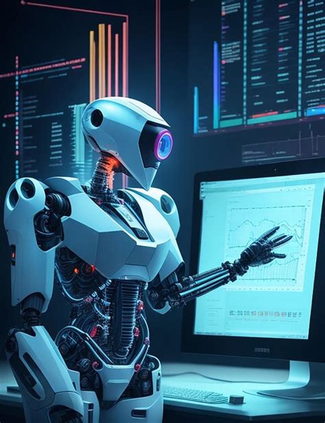 Premium Photo Automation Data Analytic With Robot And Digital