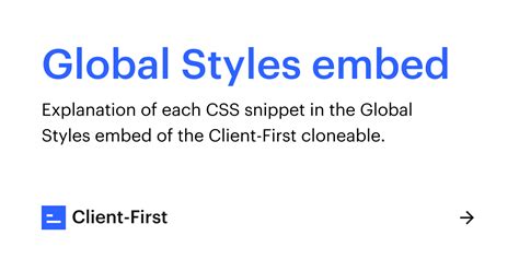 Global Styles Embed Client First