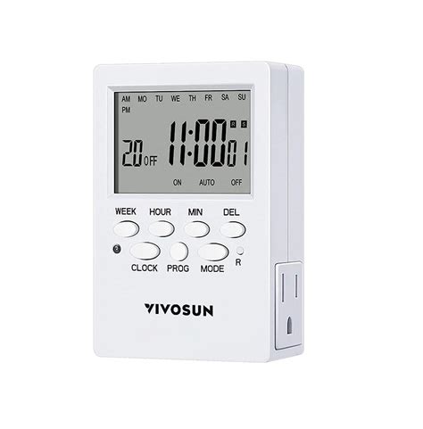 Vivosun 7 Day Programmable Digital Timer With Dual Outlet 1 Pack