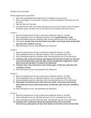 Detailed Lab II Procedure Docx Detailed Lab II Procedure Before Beginning The Experiment