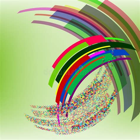 Geometric Abstract Background Of Colored Vector Rectangles On Light Green Background Stock