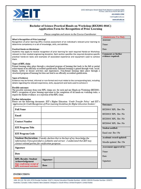 Eit Bachelors Practical Hands On Workshop Rpl Application Form V5 Pdf Transformer Electricity