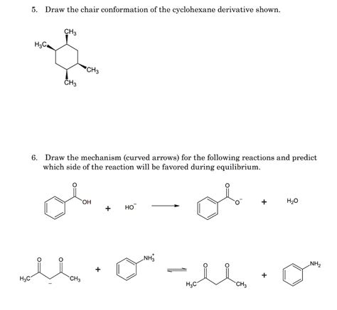 SOLVED:5. Draw the chair conformation of the cyclohexane derivative shown H3Ce 'CHg CH3 6_ Draw ...