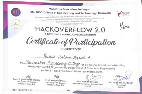 abdul kalam azad a on linkedin participated in the hackoverflow 2 0