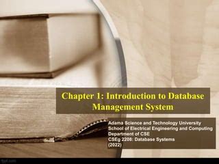 Chapter One Introduction To Database Management System Ppt